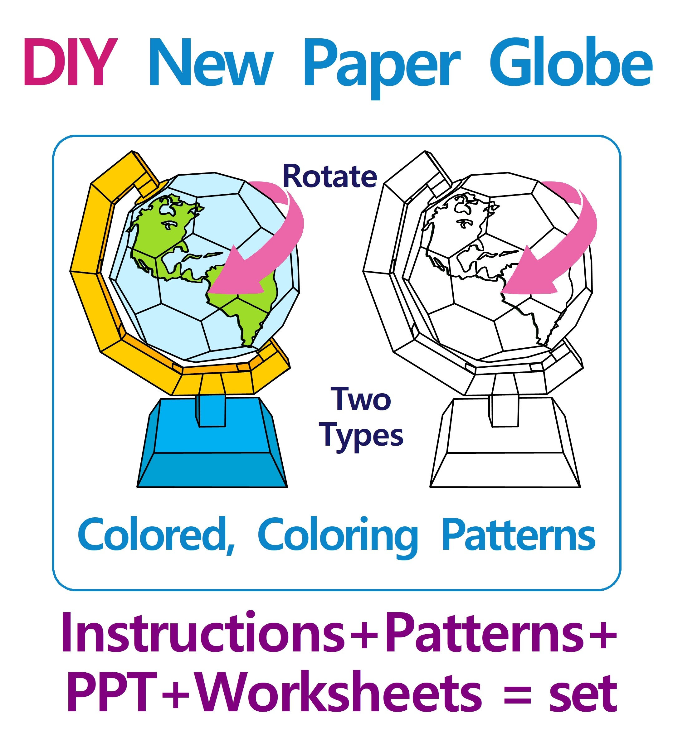 DIY New Paper Globe, Earth Globe, Earth Science Activity, Earth Model ...