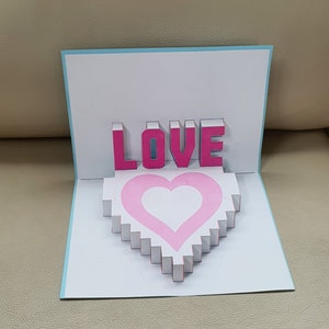 Heart Pop up Card, ×7 Prints, 15 Pages Pdf, DIY Pop up Card, 3D Pop up ...