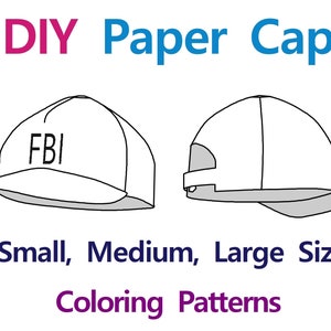 DIY Paper Cap Paper Hat Wearable Hat Coloring Hat Baseball - Etsy