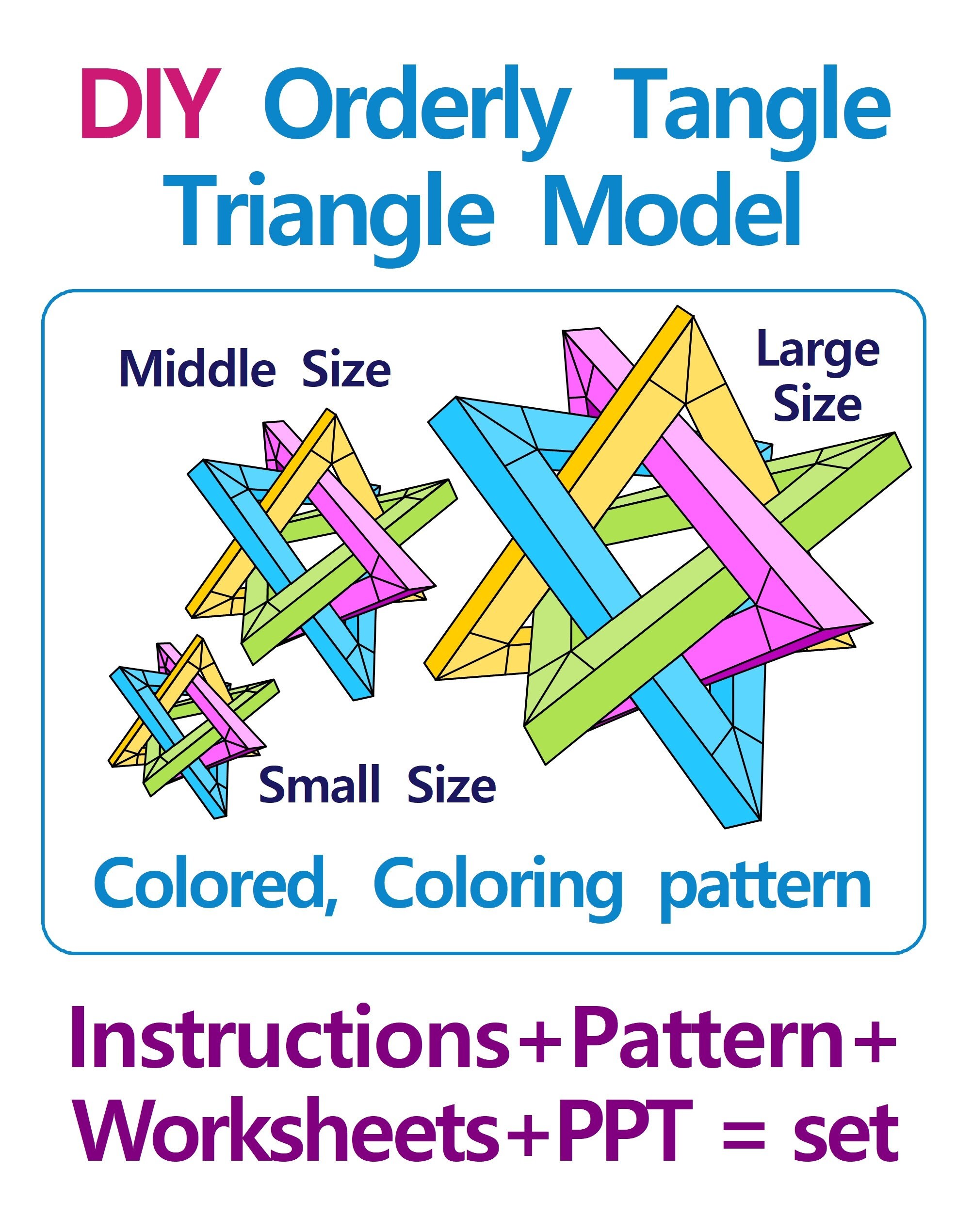 DIY 3D Orderly Tangle Triangle, Mathematics Activity, Geometry, Polygon ...