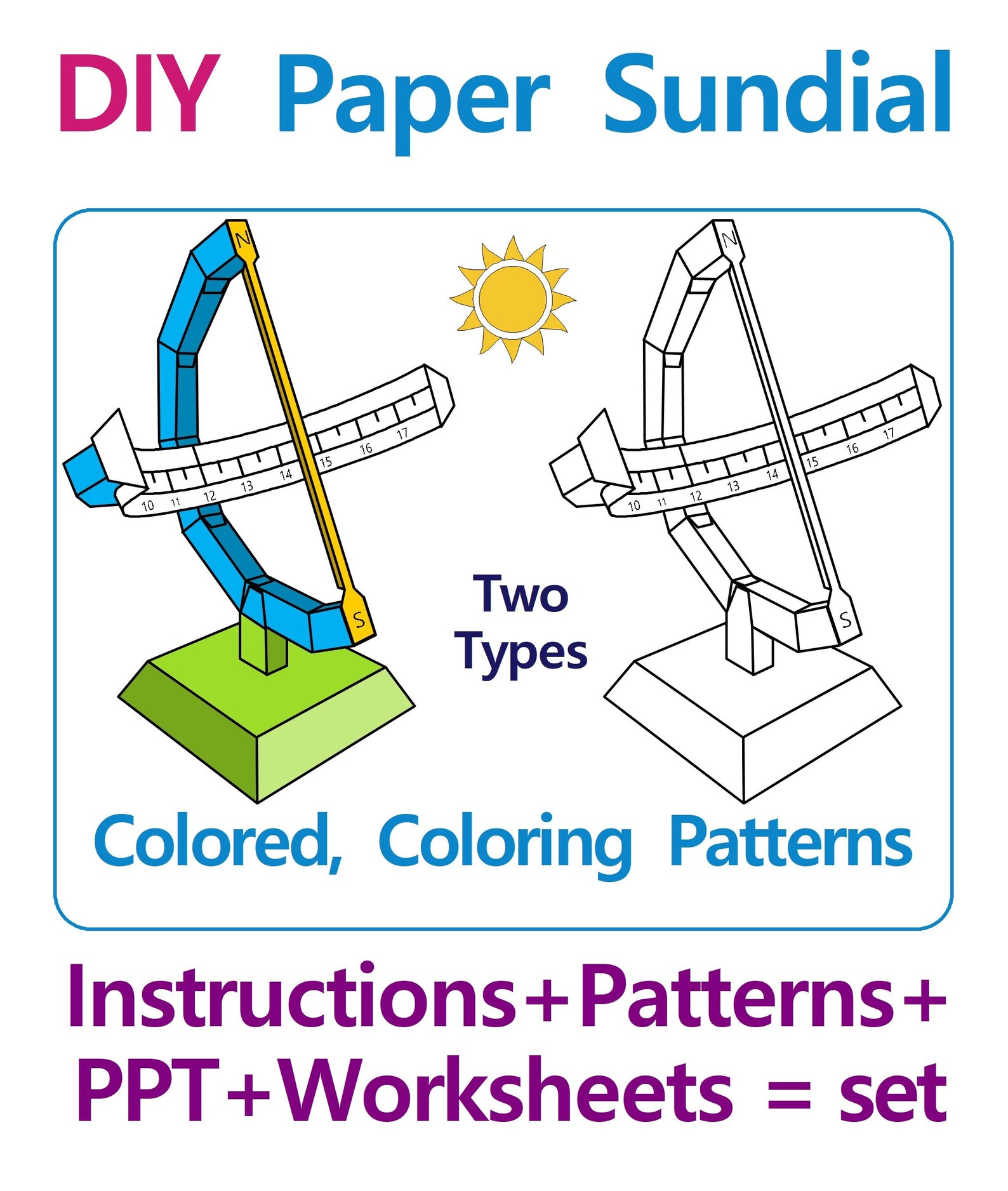DIY Paper Sundial, Equatorial Sundial, Earth Rotation, Earth Science ...