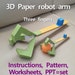 Paper Robot Arm, 3 Fingers Robot, DIY Robot Arm, 3D Robot Arm, 3D Paper ...