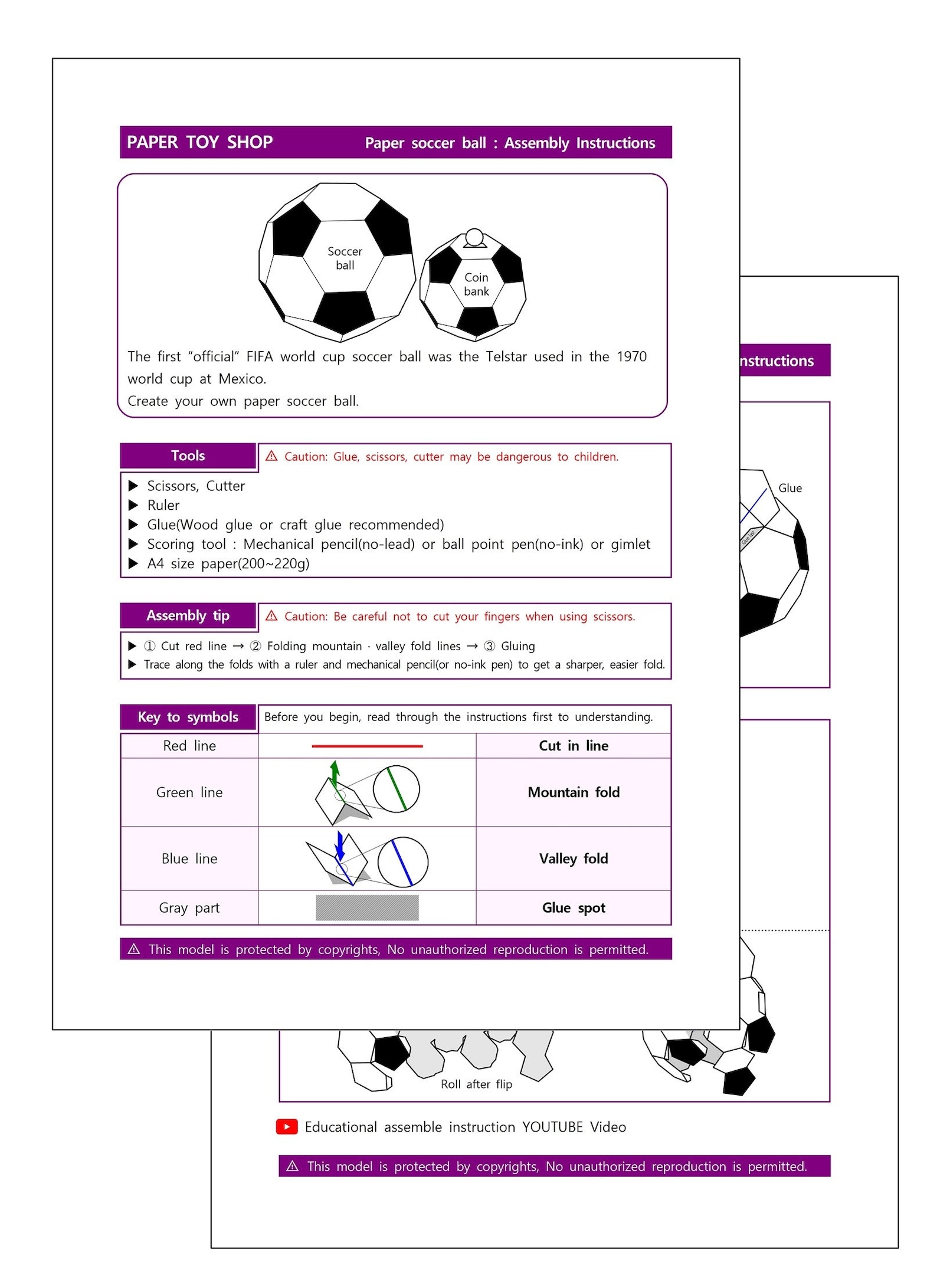 Paper Soccer Ball Toy Papercraft DIY Soccer Ball Printable - Etsy