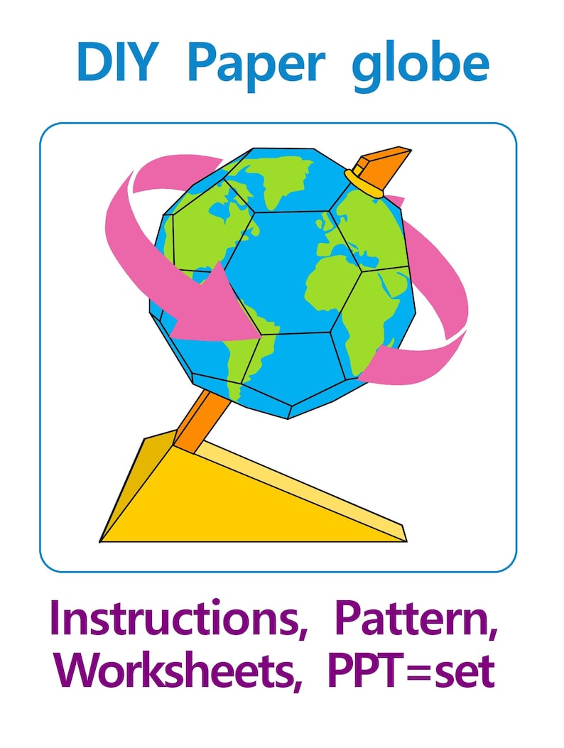 Paper Globe, Gift Globe, Toy, Make Globe, Papercraft, DIY Globe ...