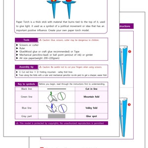 DIY Paper Torch, 3D Torch, Torchlight, Statue of Liberty, Flambeau, 2 ...