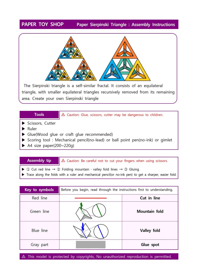 3D Sierpinski Triangle Paper Sierpinski DIY Sierpinski | Etsy