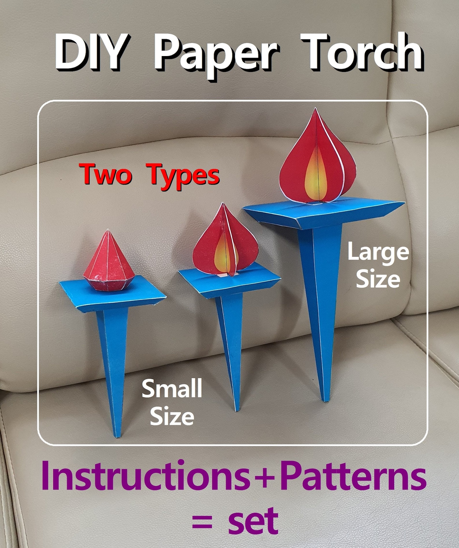 DIY Paper Torch 3D Torch Torchlight Statue of Liberty | Etsy