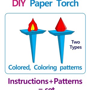 DIY Paper Torch 3D Torch Torchlight Statue of Liberty | Etsy