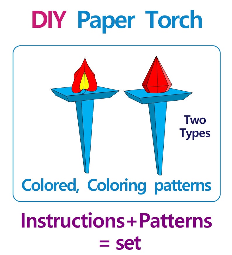 DIY Paper Torch 3D Torch Torchlight Statue of Liberty | Etsy