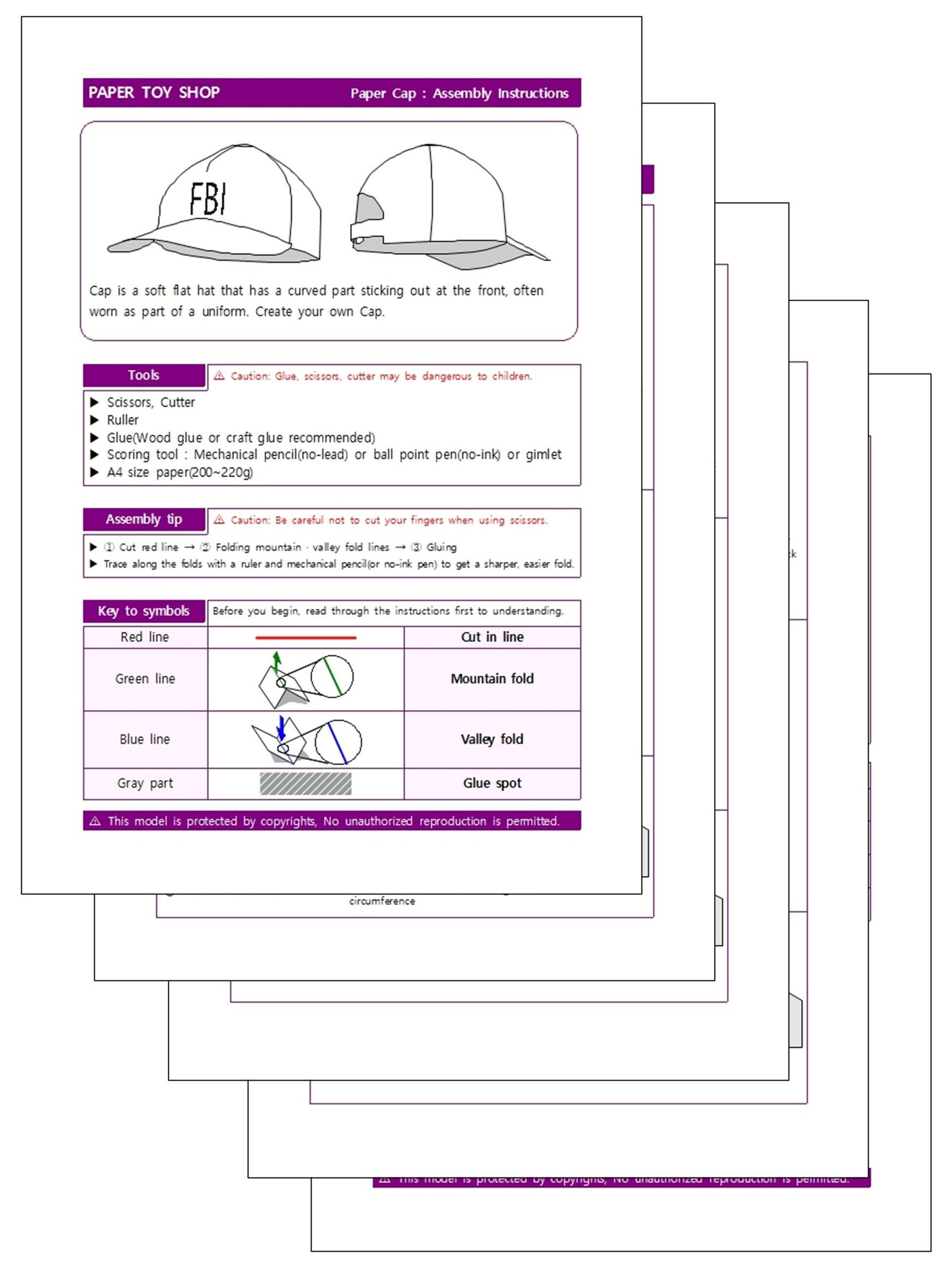 DIY Paper Cap, Paper Hat, Wearable Hat, Coloring Hat, Baseball Cap ...