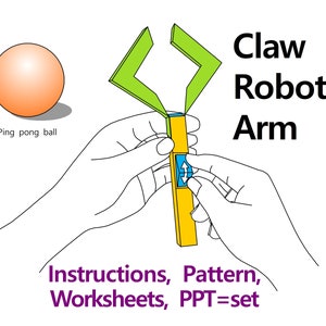 2 Fingers Robot Arm, Paper Robot Arm, DIY Robot, Paper Craft, Printable ...