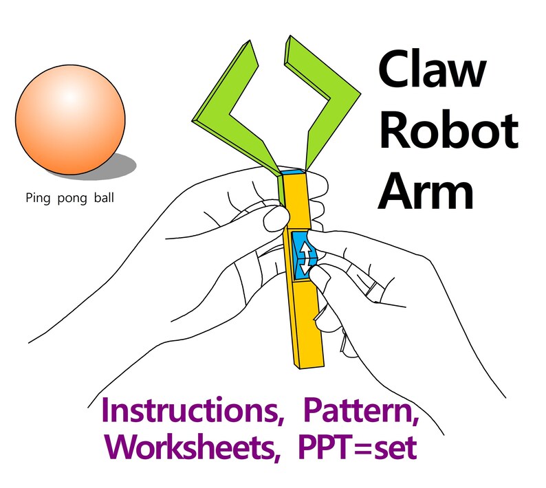 2 Fingers Robot Arm, Paper Robot Arm, DIY Robot, Paper Craft, Printable ...