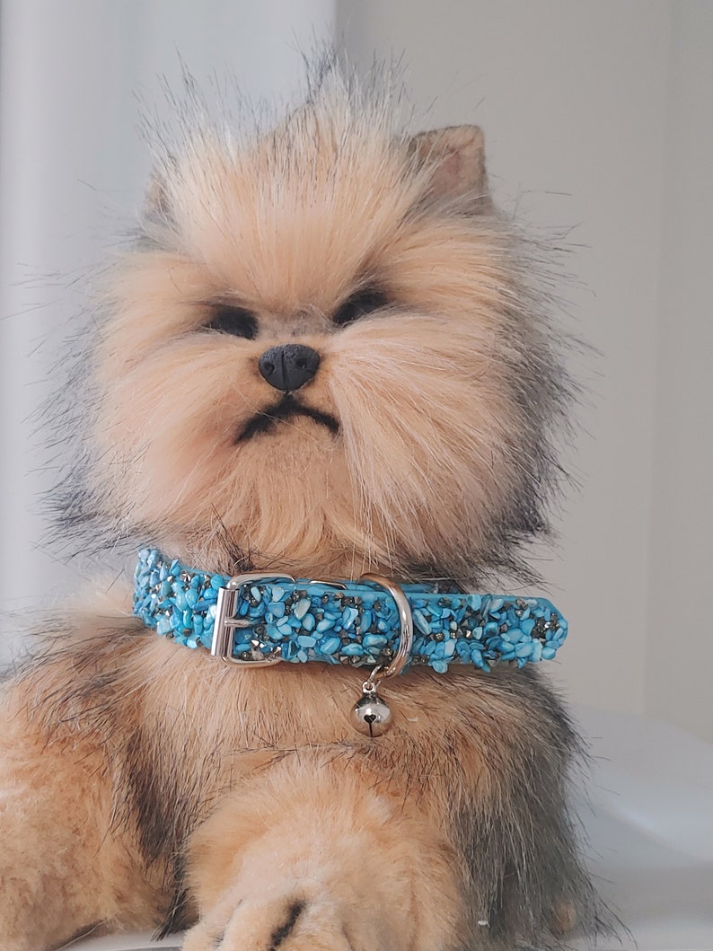 Baby Blue Crystal Safety Cat Collar. Rhinestone and Colourful Stone ...