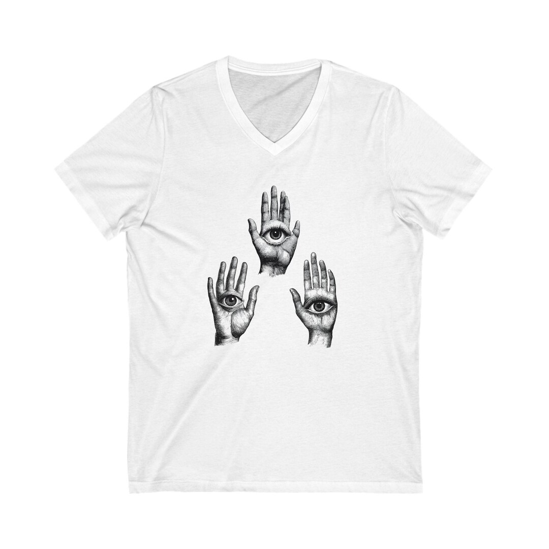 Graphic Tee, Eye Hands Triangle Design, Unisex Shirt, Eye Print Tee ...