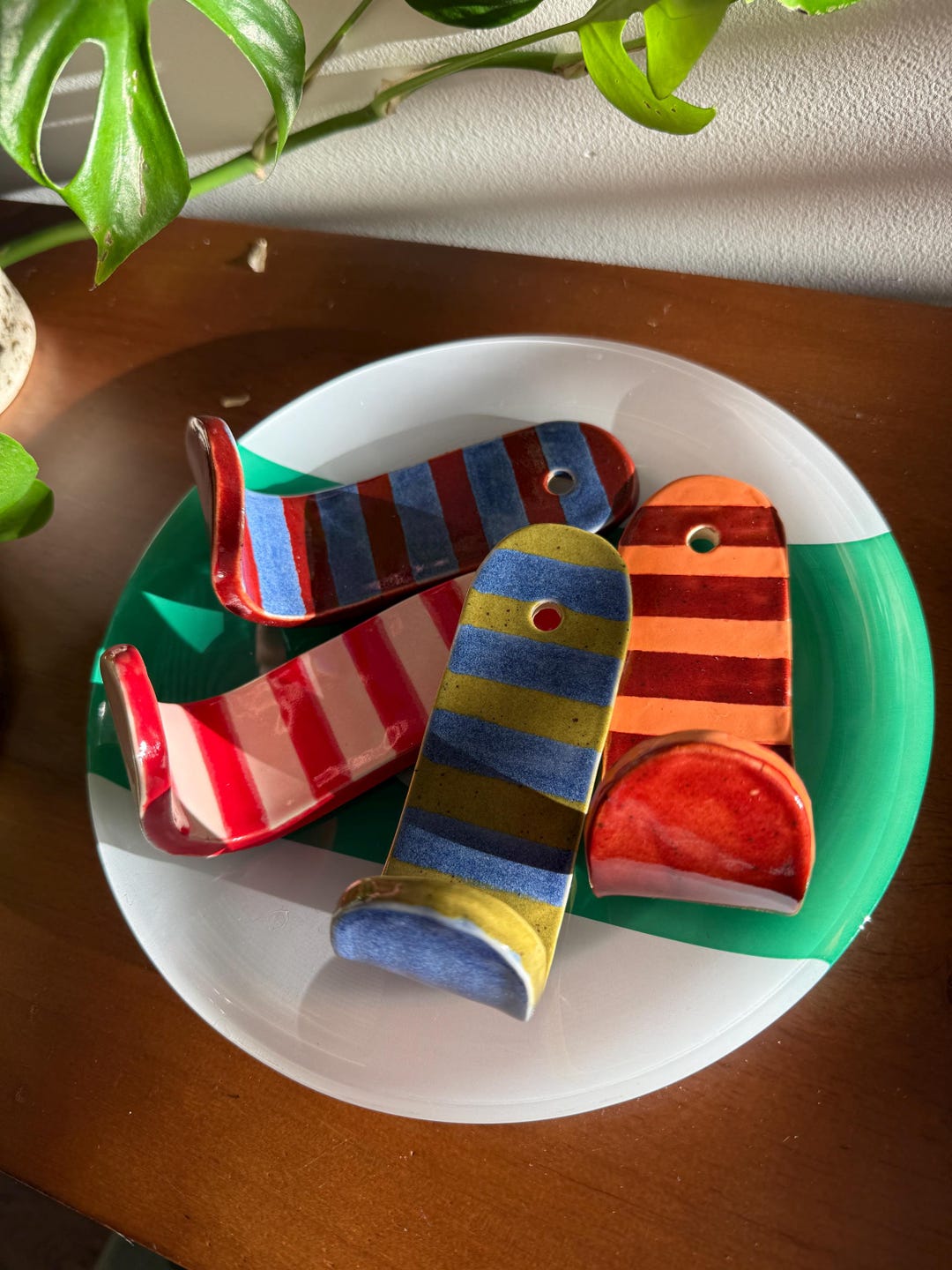 Handmade Ceramic Striped Wall Hook - Each Sold Separately - Etsy
