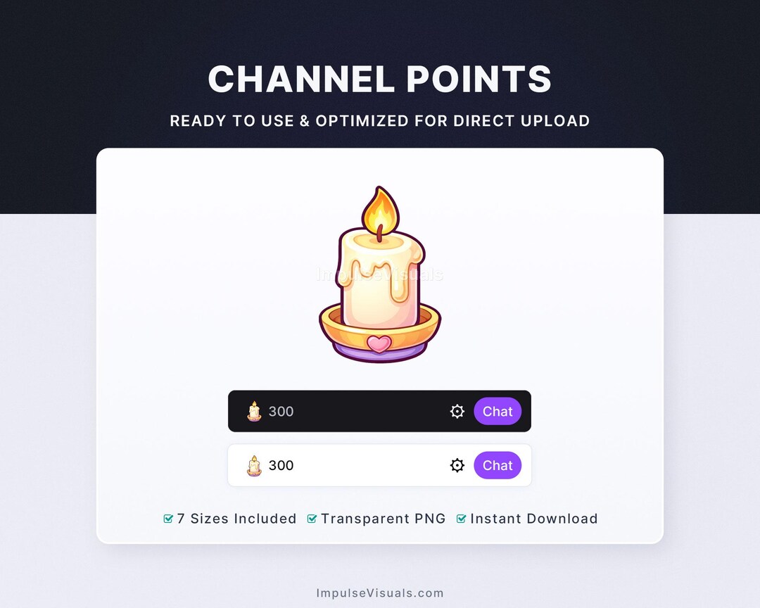 Kawaii Candle Twitch Channel Points Icon | Pastel Channel Reward ...