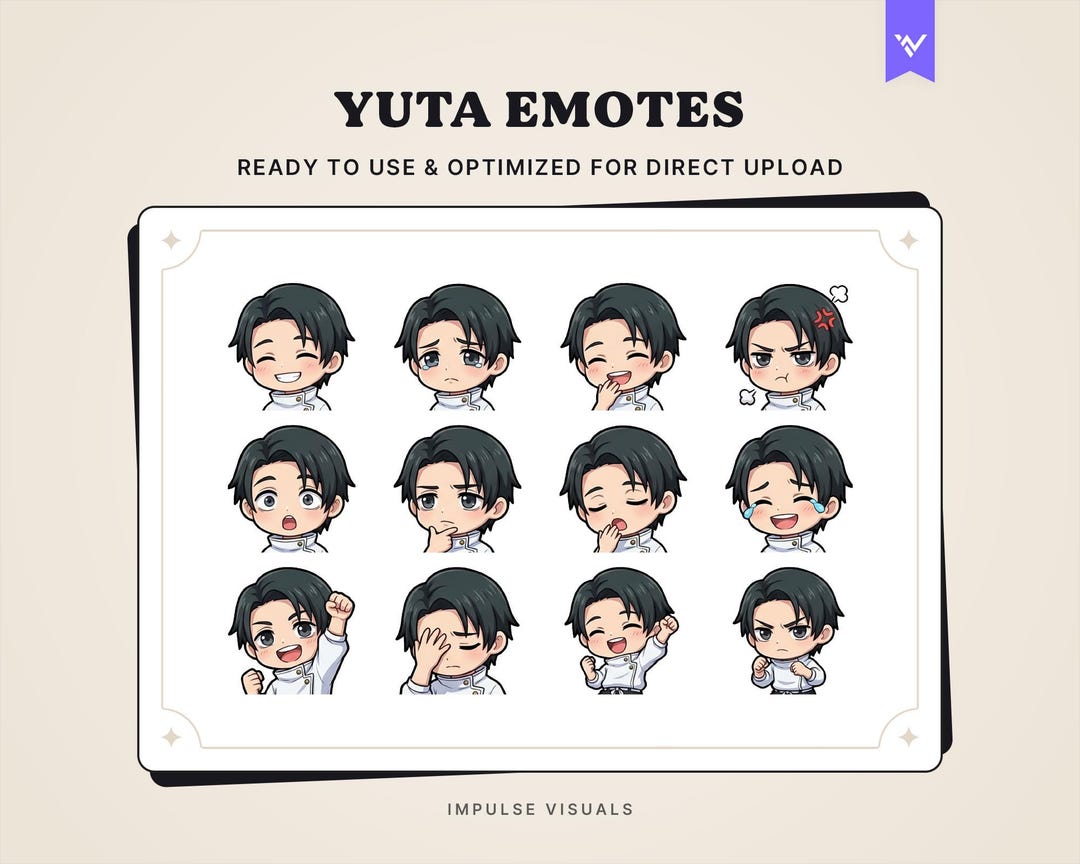 Cursed Prodigy Emotes | Chibi Anime Style | Twitch Emotes | Digital ...