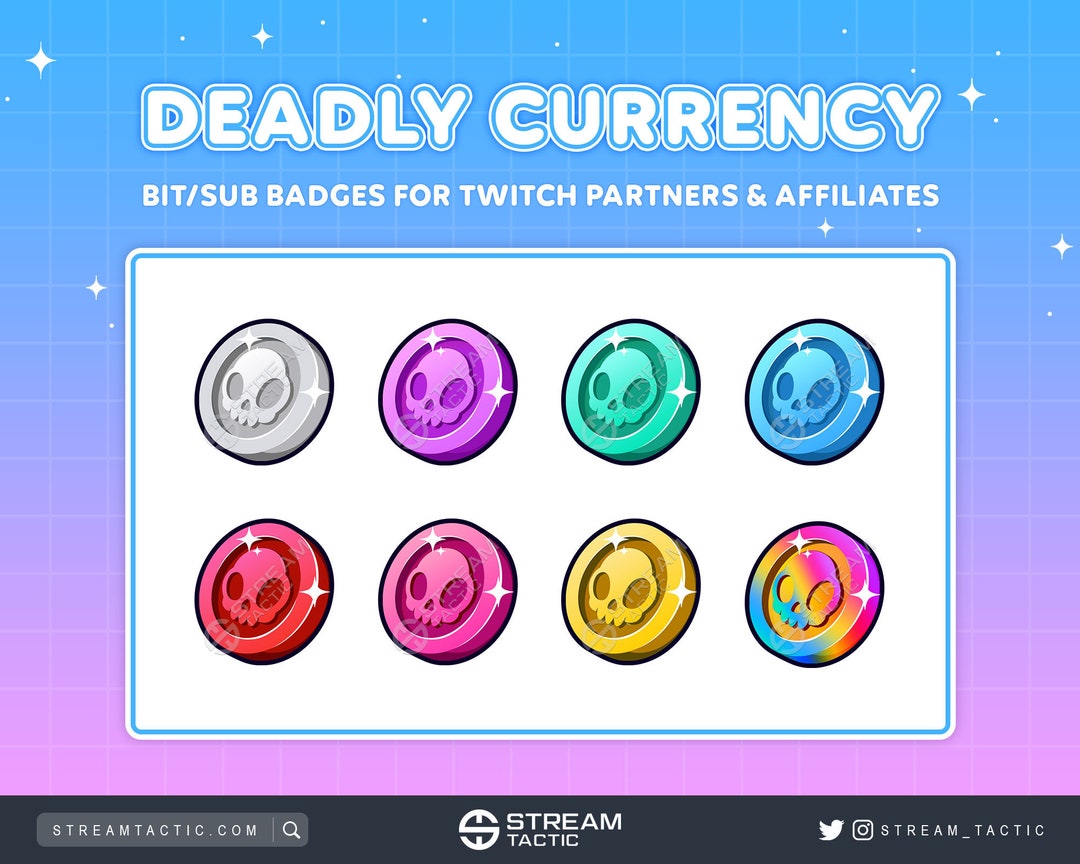 Deadly Currency Twitch Bit/sub Badges Coin Graphics Instant Download ...