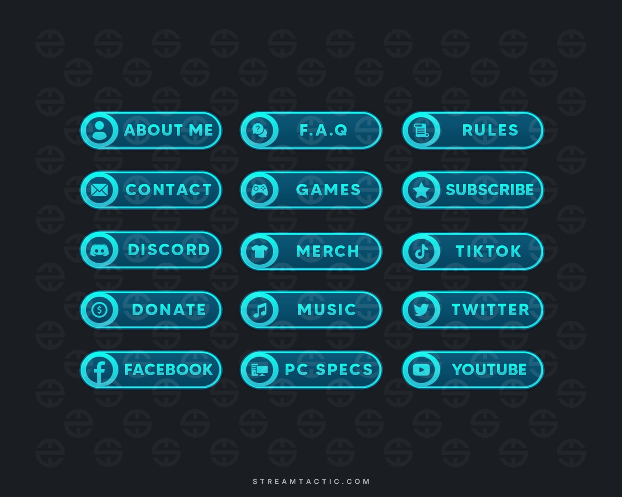 Stadium | Teal Twitch Panels | Instant Download | Ready-made Stream ...
