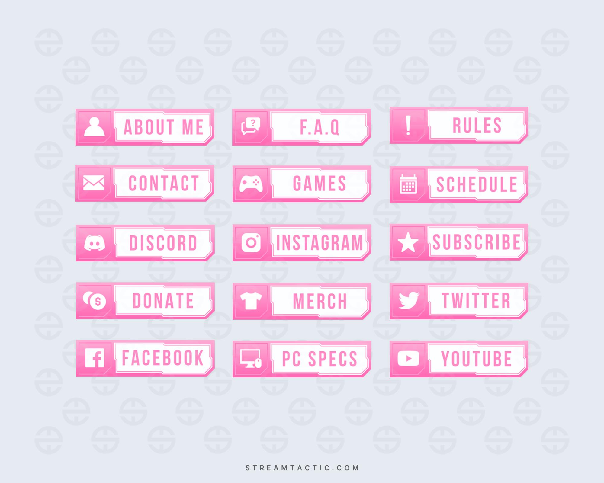 Blushing Pink | Pink Twitch Panels | Instant Download | Ready-made ...
