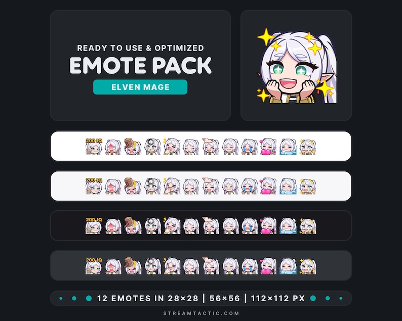 Elven Mage Twitch Emotes: Anime Chibi Graphics (instant Download) - Etsy