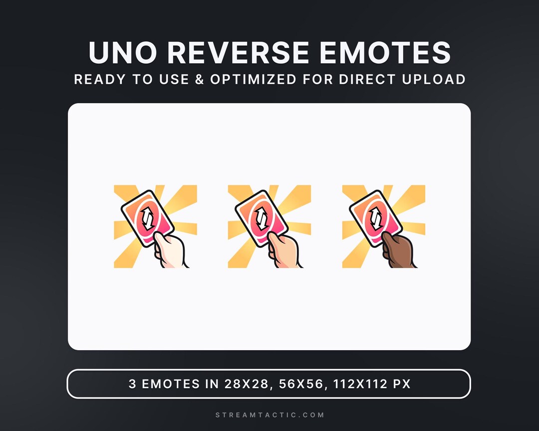 Uno Reverse Emote Pack | Twitch/youtube/discord/kick | Instant Download ...