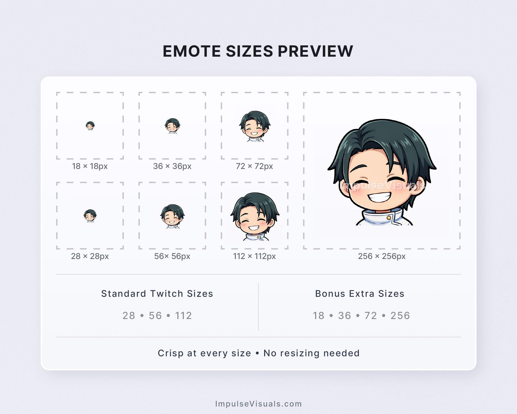 Chibi Anime Sorcerer Twitch Emotes Pack | Stream Reaction Emotes ...