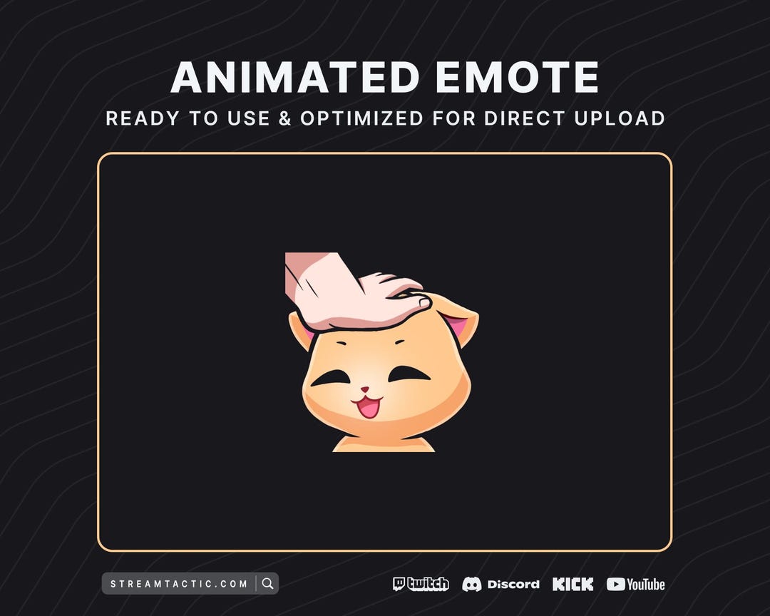 Animated Orange Cat Head Pat Emote: Twitch, Discord, Kick, Youtube - Etsy