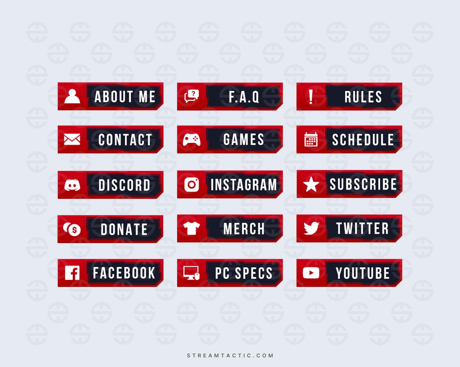 Crimson Flame | Red Twitch Panels | Instant Download | Ready-made ...