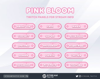 Blushing Pink Pink Twitch Panels Instant Download Ready-made Stream ...