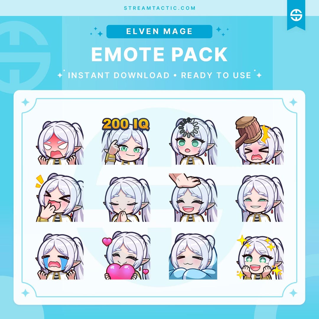 Elven Mage Twitch Emotes: Anime Chibi Graphics (instant Download) - Etsy UK