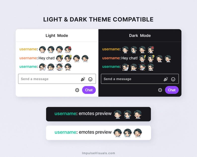 Chibi Anime Sorcerer Twitch Emotes Pack | Stream Reaction Emotes ...