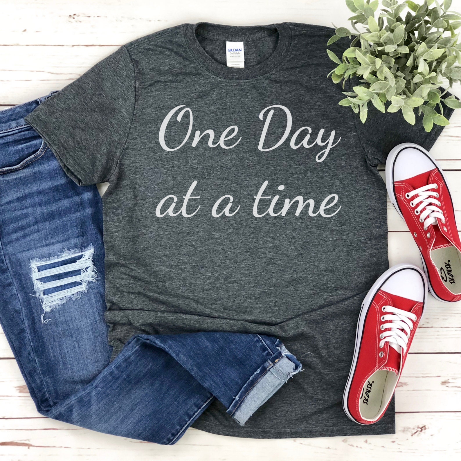 One Day At A Time Positive Shirt Motivation Tshirt Positive | Etsy