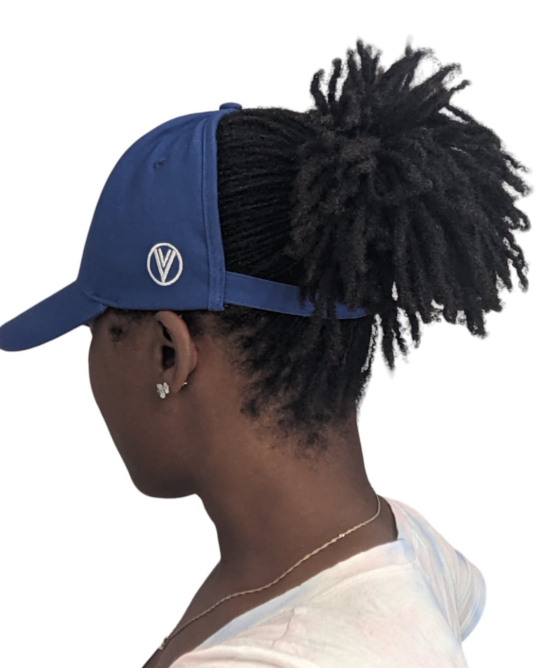 Blue Backless Satin Lined Adjustable Baseball Cap Hat for Women With ...