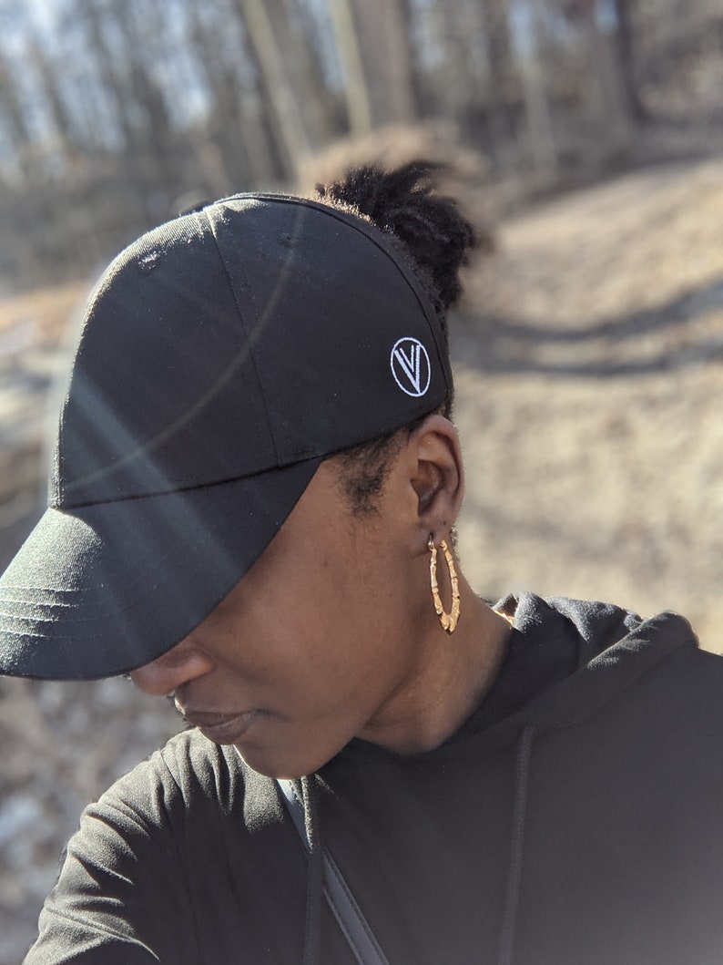 Black Backless Satin Lined Adjustable Baseball Cap Hat for Women With ...