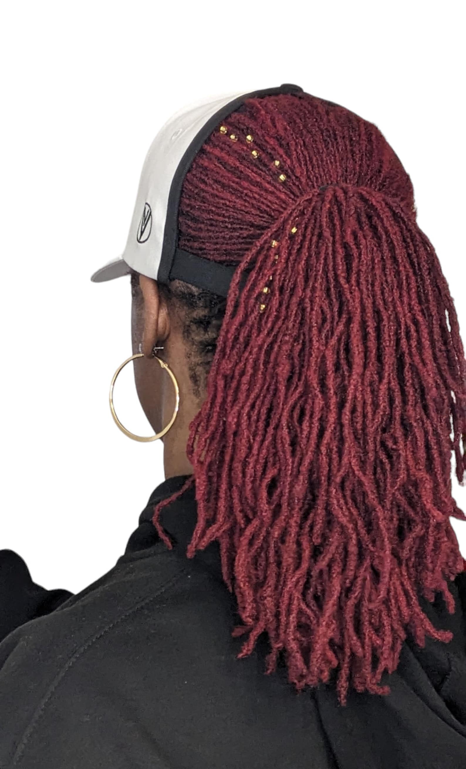 Black White Satin Lined Backless Cap for Locs, Natural Hair, Buns ...