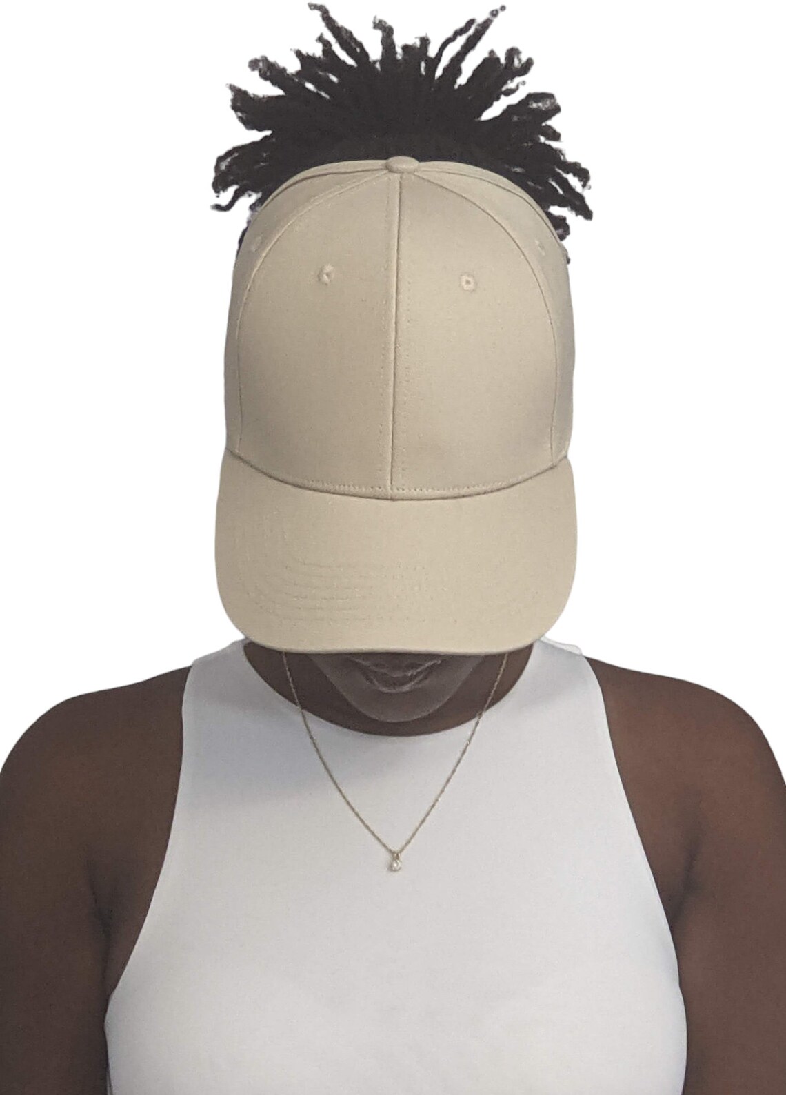 Khaki Backless Satin Lined Adjustable Baseball Cap Hat for Women With ...