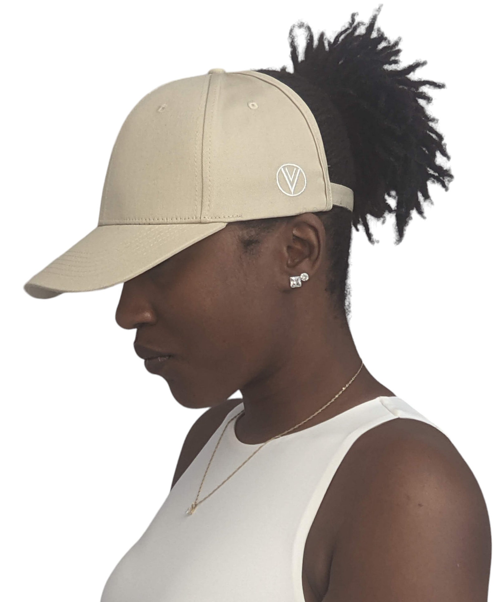 Khaki Backless Satin Lined Adjustable Baseball Cap Hat for Women With ...