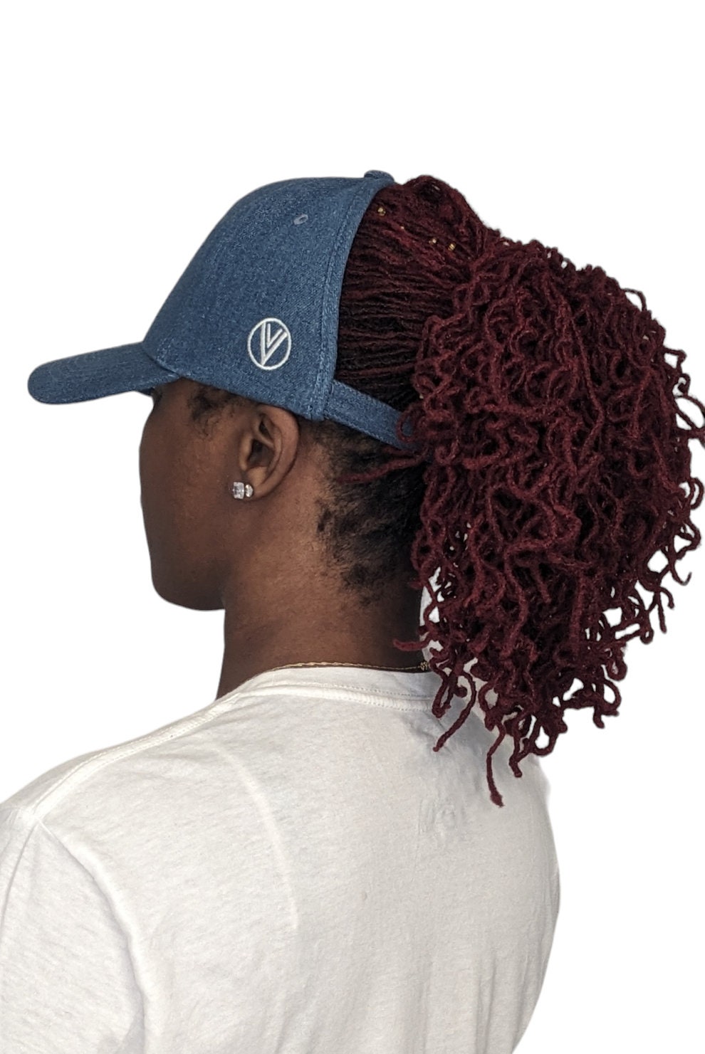 Light Denim Backless Satin Lined Adjustable Baseball Cap Hat for Women ...