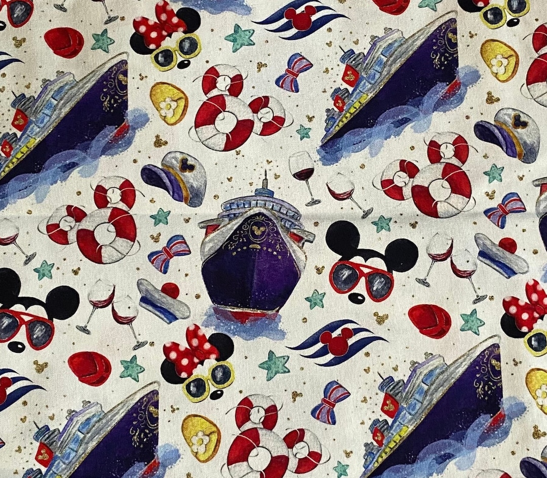 Disney Cruise Fabric 100% Cotton Fabric by the Yard Disney Characters ...