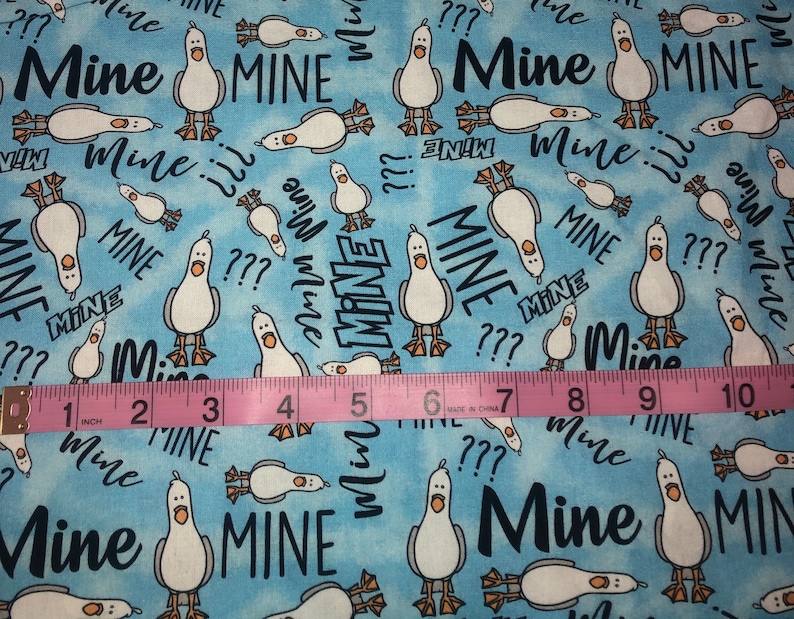 Finding Nemo Seagulls Mine Collage 100% Cotton Fabric by the Yard ...