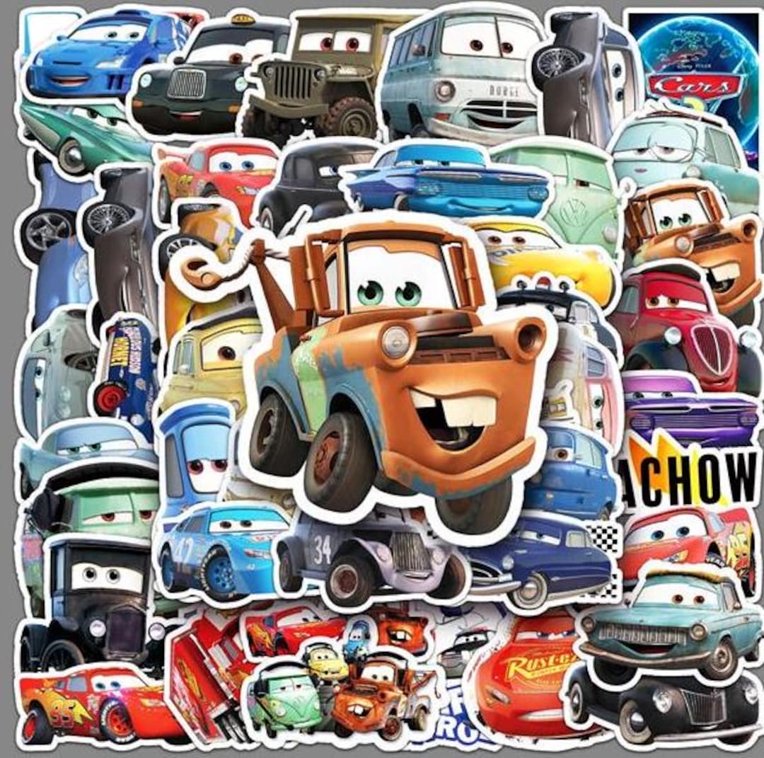 Disney Cars Sticker Packs | Water Resistant | Laptop Sticker | Water ...