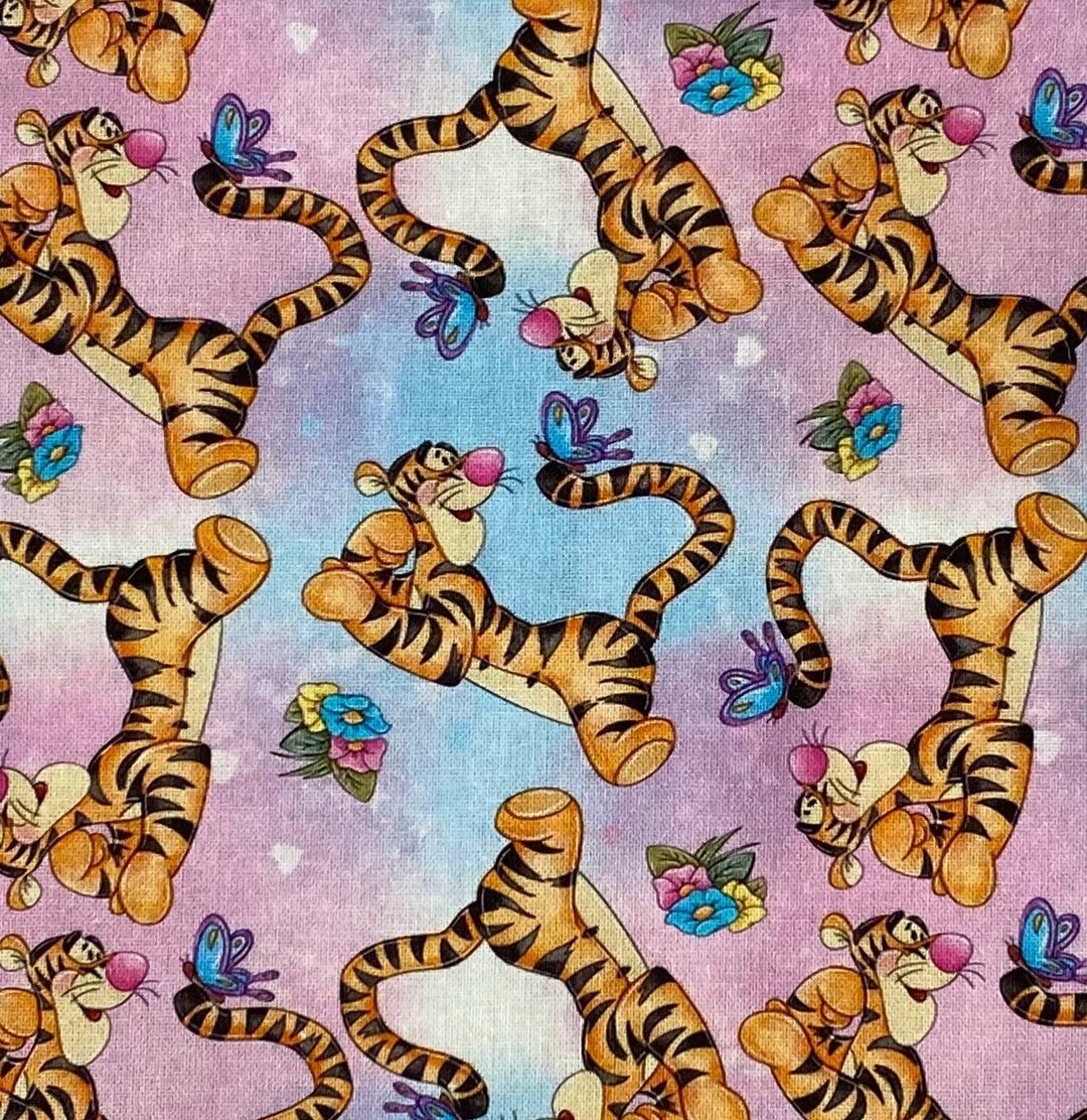 18x10 Disney Tigger Fabric Collage 100% Cotton Fabric Remnant Winnie ...