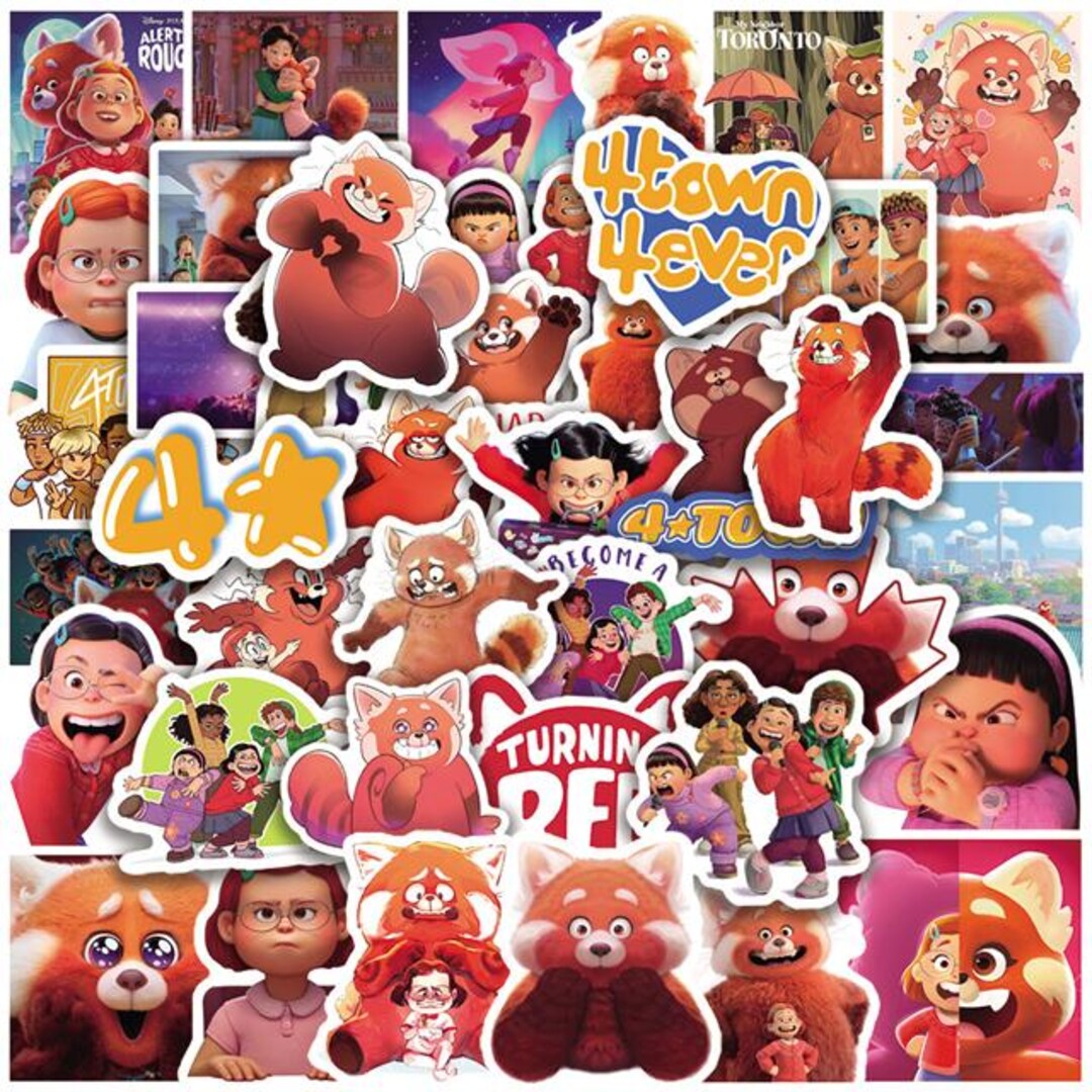 Disney Turning Red Sticker Packs Water Resistant Laptop Stickers Water ...