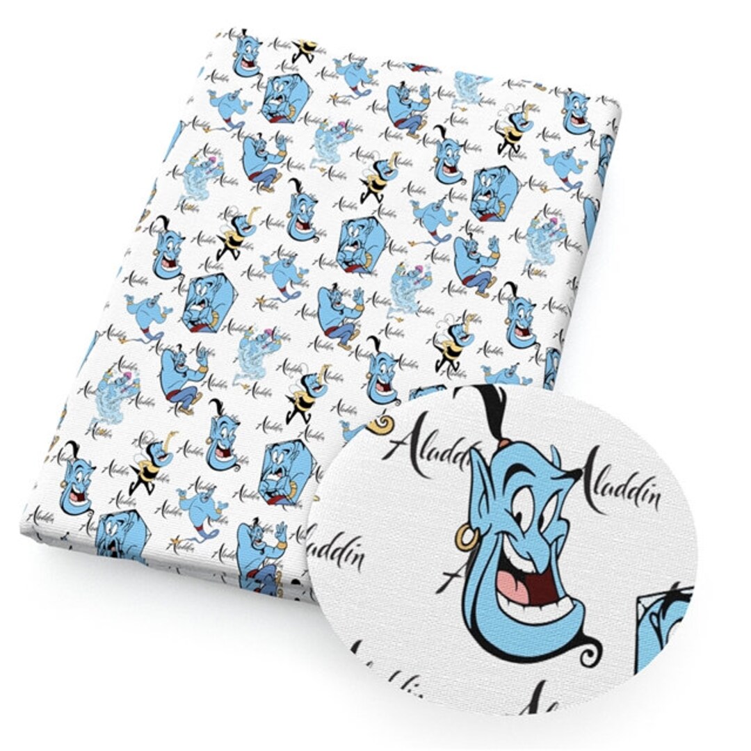 Disney Genie Fabric 100% Cotton Fabric Tumbler Cut Fat Quarter Disney ...