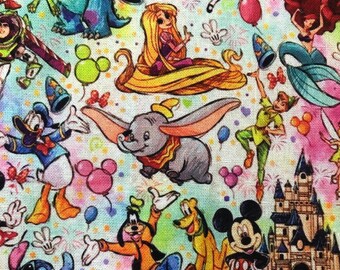 Disney Character Fabric 100% Cotton Fabric by the Yard - Etsy