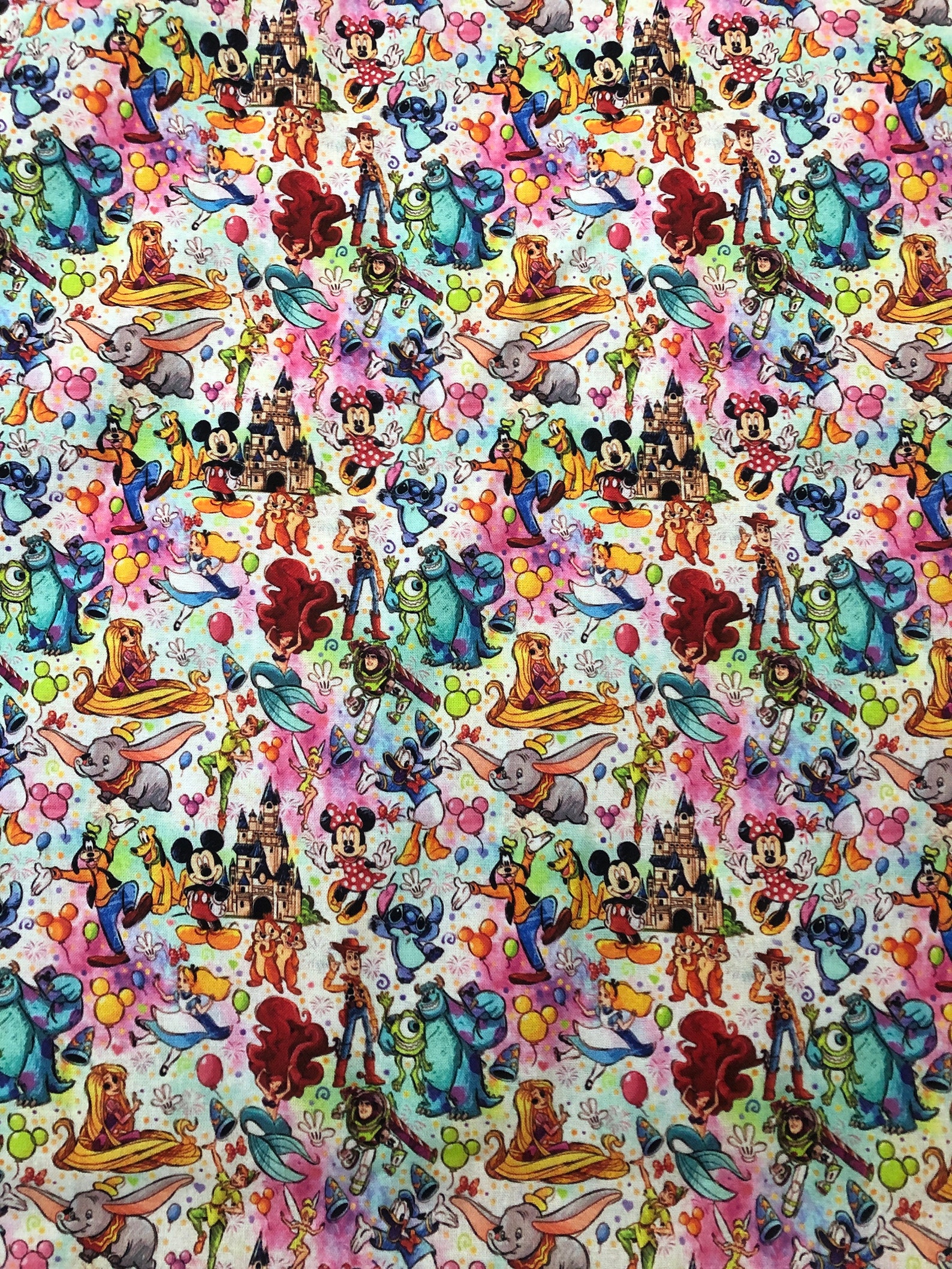 Disney Character Fabric Collage 100% Cotton Fabric Fat Quarter - Etsy