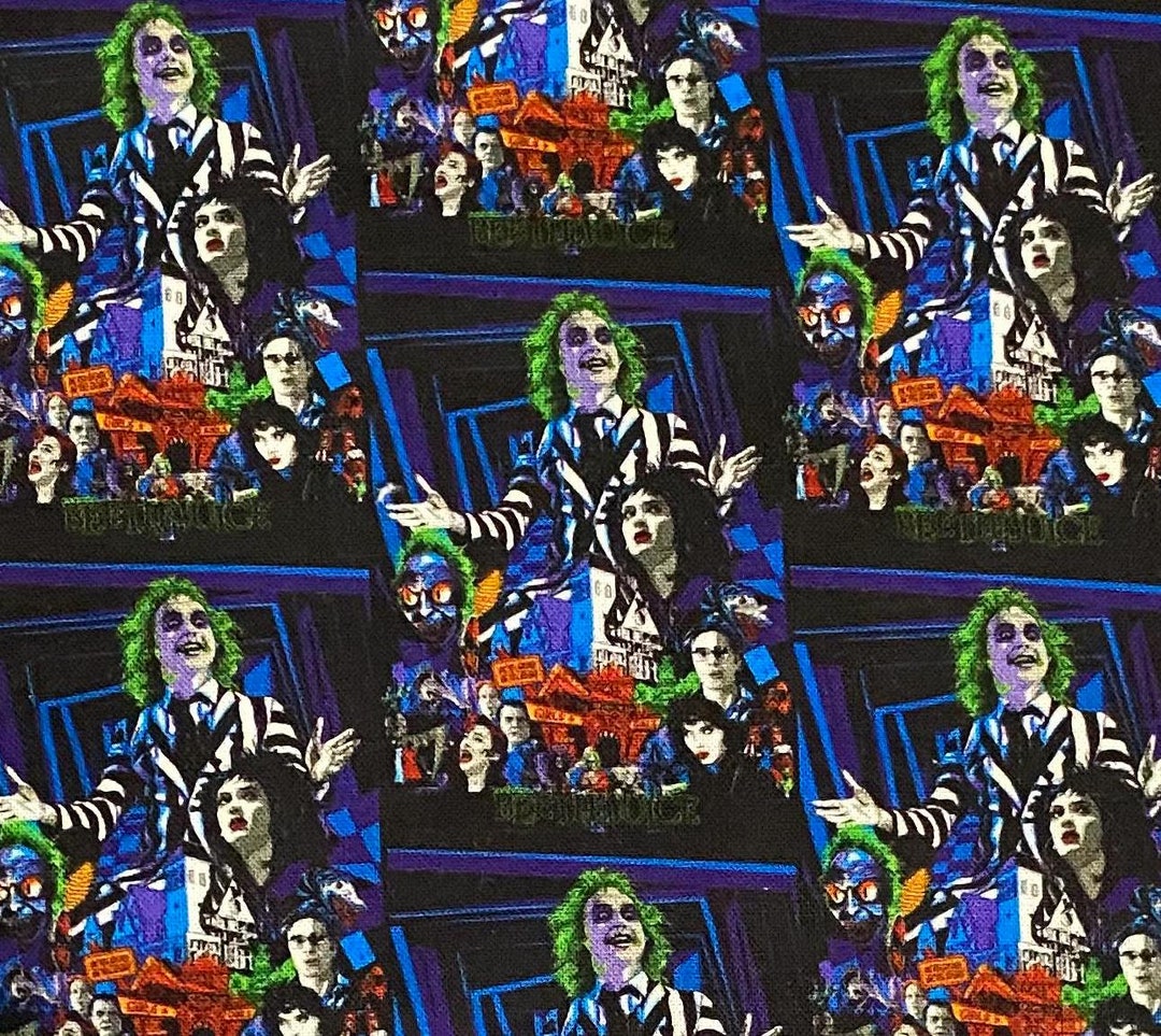 Beetlejuice Fabric 100% Cotton Fabric by the Yard Halloween Tim Burton ...