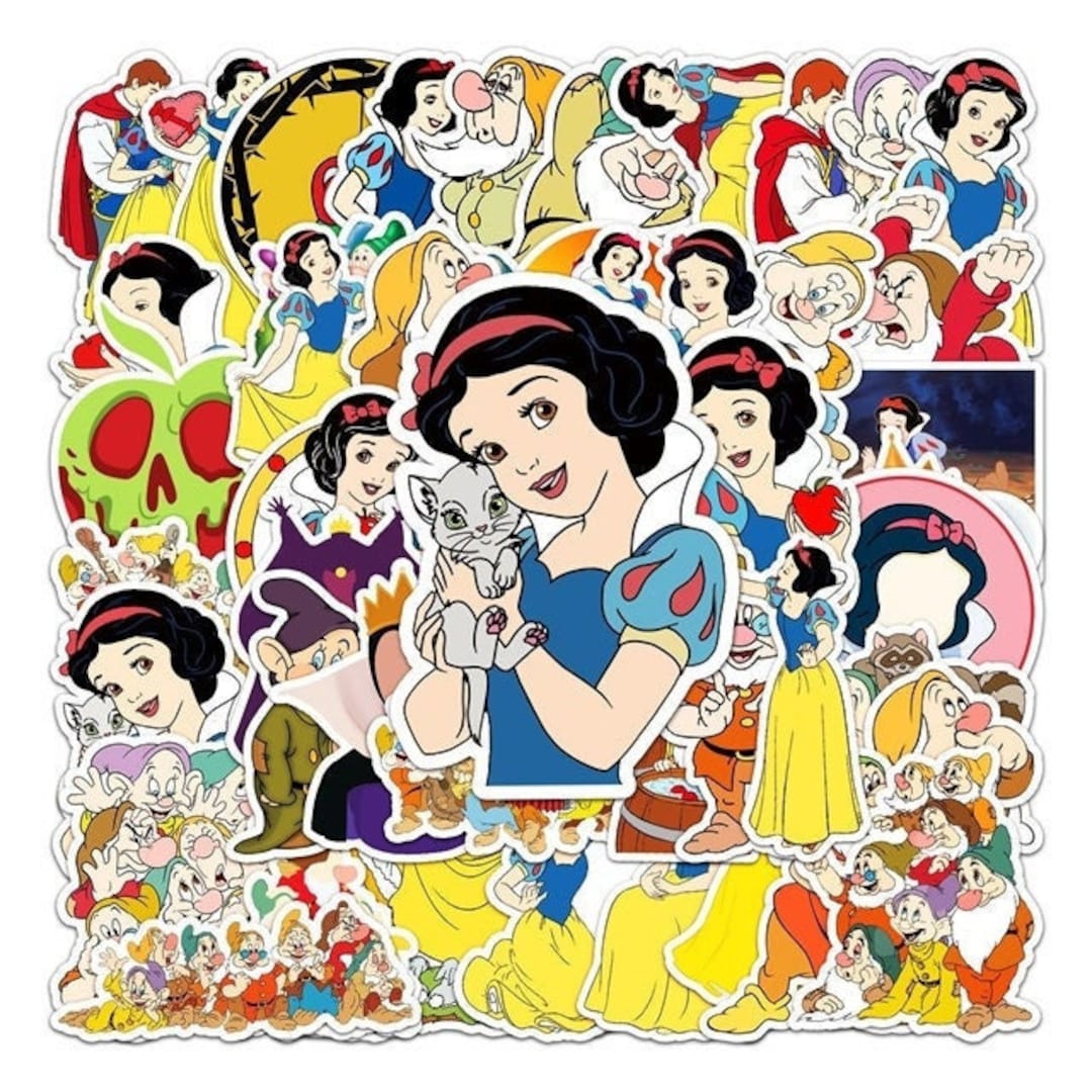Disney Snow White and the Seven Dwarfs Stickers Pack Water - Etsy