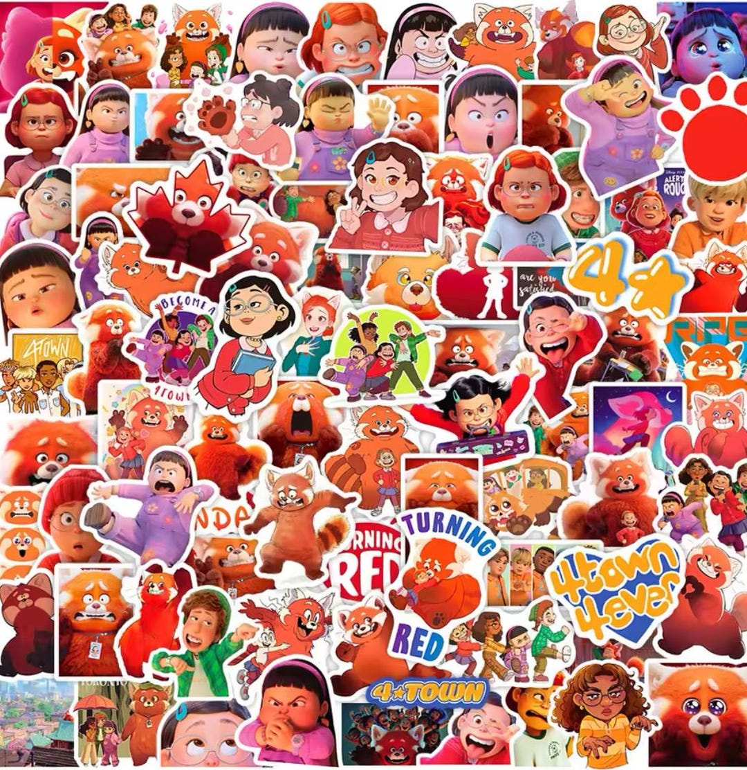 Disney Turning Red Sticker Packs | Water Resistant | Laptop Stickers ...